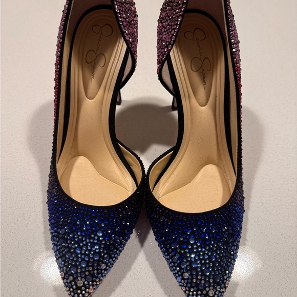 Jessica Simpson | Shoes | Jessica Simpson Sparkling Blue And Pink Heels ...